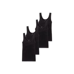 Unterhemd Schiesser "Unterhemd Cotton Essentials 4P 4er Pack", Damen, Gr. XL, N-Gr, schwarz, Obermaterial: 100% Baumwolle CO., Unterhemden Unterhemd