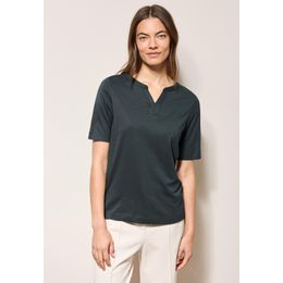 T-Shirt Cecil, Damen, Gr. XS (36), gr&uuml;n (slate khaki), Web, 50% Modal, 50% Baumwolle, unifarben, gerade normal, Rundhals, B&uuml;ndchen, Shirts T-Shirt, im soften Baumwoll-Mix