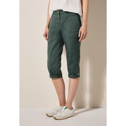 3/4-Hose Cecil, Damen, Gr. 34, L&auml;nge 22, gr&uuml;n (balmy khaki), Web, 98% Baumwolle, 2% Elasthan, unifarben, comfort fit 3/4-L&auml;nge, Hosen, aus Baumwolle mit Stretchanteil