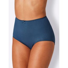 w&auml;schepur Taillenslip W&Auml;SCHEPUR, Damen, Gr. 42, 4 Stk., bunt (2x rauchblau, bedruckt, 1x rauchblau, 1x bordeaux), 95% Baumwolle, 5% Elasthan, Unterhosen Taillenslip