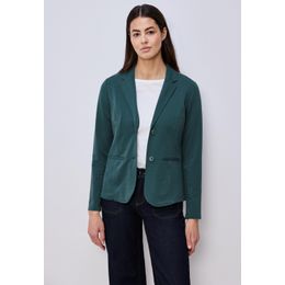 Sweatblazer Street One, Damen, Gr. 38, mediterra gr&uuml;n, Jersey, 93% Baumwolle, 7% Elasthan, unifarben, normal normal, V-Ausschnitt, abgesteppt, Blazer, im soften Baumwoll-Mix