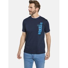 T-Shirt Jan Vanderstorm "T-Shirt FLEMMING", Herren, Gr. L, blau (dunkelblau), Shirts T-Shirt