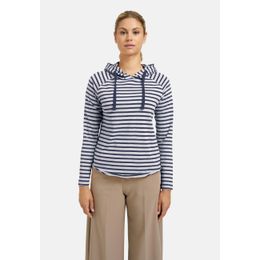 Smith & Soul Kapuzenshirt SMITH & SOUL, Damen, Gr. XXL, marine, Single Jersey, Material: 100% Baumwolle, gestreift, regular fit normal, Rundhals, eingesetzt gerader Abschluss, Shirts Kapuzenshirt, mit offenen Kanten am Saum