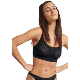 Bustier Sloggi "ZERO Feel Bliss", Damen, Gr. XL, N-Gr, schwarz, Spitze, Obermaterial: 76% Polyamid, 24% Elasthan, Jacquardmuster, unifarben, BHs Bustier, mit herausnehmbaren, atmungsaktiven Pads und Stretch-Spitze