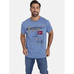 T-Shirt Jan Vanderstorm "T-Shirt S&Ouml;LVE", Herren, Gr. L, blau, Obermaterial: 100% Baumwolle CO., Shirts T-Shirt