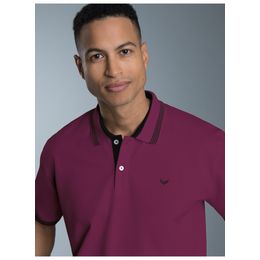 Poloshirt TRIGEMA "TRIGEMA Poloshirt mit kontrastfarbigen Akzenten", Herren, Gr. L, sangria, 100% Baumwolle, Basic, Shirts