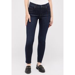 Slim-fit-Jeans Angels "SKINNY", Damen, Gr. 42, L&auml;nge 32, blau (schwarz indigo used), Denim/Jeans, Obermaterial: 91% Baumwolle, 6% Polyester, 3% Elasthan, slim fit, Jeans Slim-fit-Jeans