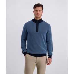 Troyer Pierre Cardin "Strick Troyer RV", Herren, Gr. 3XL, salute, Strick, Obermaterial: 75% Baumwolle, 25% Polyamid, normal normal, ohne Ausschnitt, angesetztes B&uuml;ndchen, Pullover Troyer, Strukturmuster in Bicolour