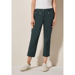 Cargohose Cecil, Damen, Gr. 36, L&auml;nge 26, gr&uuml;n (slate khaki), Web, 98% Baumwolle, 2% Elasthan, unifarben, comfort fit 7/8-L&auml;nge, Hosen Cargohose, aus Baumwolle mit Stretchanteil
