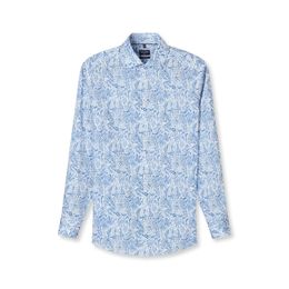 Businesshemd OLYMP "OLYMP Luxor, modern fit, Global Kent", Herren, Gr. 40, Normaler Arm, bleu, 100% Baumwolle, Hemden
