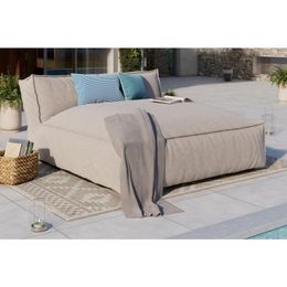 Ambia Garden Loungesofa, Beige, Textil, 2-Sitzer, 146x80x175 cm, wetterbest&auml;ndig, regenabweisend, lichtecht, Loungem&ouml;bel, Outdoorsofas