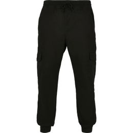 Cargohose Urban Classics "Urban Classics Herren Military Jogg Pants", Herren, Gr. L, US-Gr&ouml;&szlig;en, schwarz, 100% Baumwolle, unifarben, normal, Hosen Cargohose