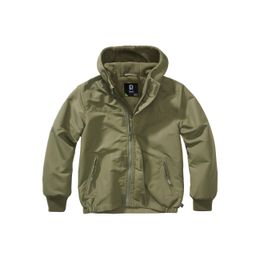 Allwetterjacke Brandit "Brandit Unisex Kids Windbreaker Frontzip", Jungen, Gr. 122/128, olive, 80% Polyacryl, 20% Polyester, unifarben, normal, ohne Ausschnitt, Jacken