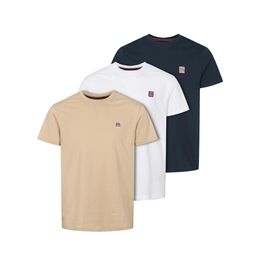 Kurzarmhemd VINSON "VINSON 3-pack T-shirt VMMassimo", Herren, Gr. XXL, Normalgr&ouml;&szlig;en, schwarzsapphire, wei&szlig;, humus, Obermaterial: 100% Baumwolle, Hemden