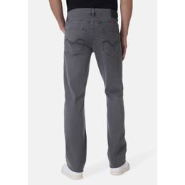 5-Pocket-Jeans HERO by John Medoox "Denver Colour Regular Straight Stretch Jeans", Herren, Gr. 34, L&auml;nge 32, grau (grau structure), Denim/Jeans, 98% Baumwolle, 2% Elasthan, straight fit lang, Jeans 5-Pocket-Jeans, Straight Fit Casual Clean Wash Denim Jeans f&uuml;r Herren