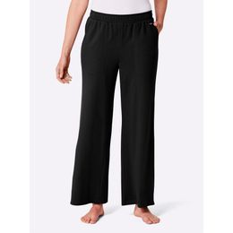 Dehnbund-Hose feel good, Damen, Gr. 36/38, Normalgr&ouml;&szlig;en, schwarz, 50% Baumwolle, 50% Polyester, unifarben, Hosen