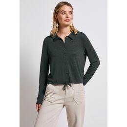 Cardigan Street One, Damen, Gr. 44, gr&uuml;n (pine grove gr&uuml;n), Stoff, 80% Polyester, 20% Viskose, unifarben, normal normal, hoch geschlossener Ausschnitt, B&uuml;ndchen, Strickjacken, mit Knopfleiste