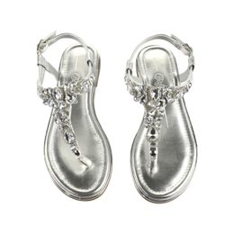Sandale Buffalo "Buffalo KIRA ICE", Damen, Gr. 39, silber, Polyurethan, unifarben, Schuhe Sandale