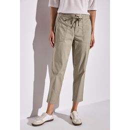 Cargohose Street One, Damen, Gr. 32, L&auml;nge 28, grau (buff grau), Web, 98% Baumwolle, 2% Elasthan, unifarben, loose fit kn&ouml;chelfrei, Hosen Cargohose, Middle Waist