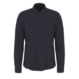 JOOP! Langarmhemd JOOP "Pares", Herren, Gr. 39, N-Gr, dunkelblau, Web, Obermaterial: 97% Baumwolle, 3% Elasthan, unifarben, slim fit normal, 2-Knopf-Manschette, Hemden