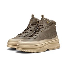 Stiefel Puma "Mayra Sneakers Damen", Damen, Gr. 36, totally taupe braun, Obermaterial: Kuhleder, Textil; Futter: Textil; Innensohle: Textil; Laufsohle: Gummi, Schuhe Stiefel