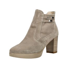 Stiefelette Nero Giardini "Nero Giardini Stiefelette Veloursleder", Damen, Gr. 39, beige, Veloursleder, Schuhe Stiefelette