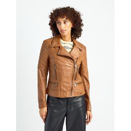 Lederjacke Maze "Solna", Damen, Gr. L, braun (cognac), Obermaterial: 100% Lammleder. Futter: 100% Polyester, Jacken