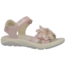 Sandale Lurchi "Flora", M&auml;dchen, Gr. 28, rosa, Lederimitat, gl&auml;nzend, festlich, Schuhe Sandale, Sandalette mit Blumenverzierung, Gr&ouml;&szlig;enschablone zum Download