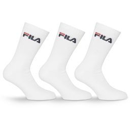 Tennissocken Fila "UNISEX CREW TENNIS FULL TERRY SOCKS", Gr. 39-42, wei&szlig;, Baumwolle, Elasthan, Polyester, bedruckt, unifarben mit Farbeinsatz, elastisch, Socken Tennissocken, mit verst&auml;rkten Belastungszonen