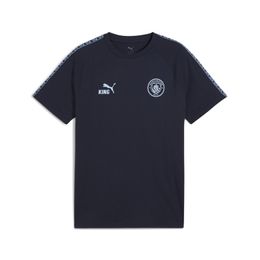 T-Shirt Puma "Manchester City KING T-Shirt Herren", Herren, Gr. XS, deep navy team light blau, Obermaterial: 100% Baumwolle; Rippe: 71% Baumwolle, 29% Polyester; Besatz: 100% Polyester, clean, regular fit, Rundhals, Shirts T-Shirt