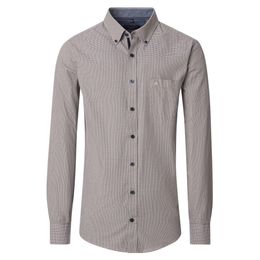 Casamoda Herren Langarmhemd "Casamoda Freizeithemd Langarm Print", blau, Gr. L, bedruckt, 100% Baumwolle, Hemden