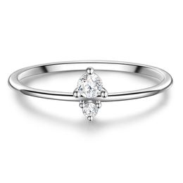Glanzst&uuml;cke M&uuml;nchen Solit&auml;rring GLANZST&Uuml;CKE M&Uuml;NCHEN "GSM443" Gr. 54, silber, Fingerringe, Damen, 54, Silber 925 (Sterlingsilber), 1,3mm, aus Sterling Silber