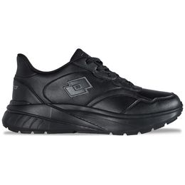 Sneaker Lotto, Damen, Gr. 40, schwarz (schwarz, dunkelgrau), Synthetik, Textil, unifarben, Schuhe Sneaker, - in monochromer Farbgebung