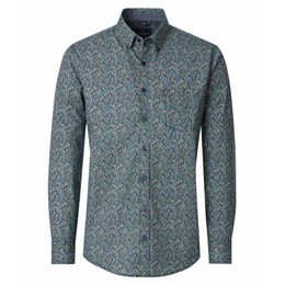 Langarmhemd Casamoda "Casamoda Freizeithemd Print", Herren, Gr. L, Normalgr&ouml;&szlig;en, blau, 100% Baumwolle, bedruckt, comfort fit, Hemden