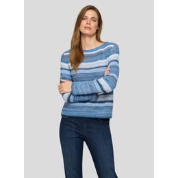 Strickpullover Rabe "Pullover", Damen, Gr. 48, dunkelblau, 50%Baumwolle, 50%Polyacryl, geringelt, gerade, gerader Abschluss, Pullover Strickpullover