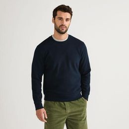 LANDS' END Rundhals-Sweatshirt SERIOUS SWEATS, Herren,  Blau, Baumwoll-Mischung/Polyester-Mischung, by Lands' End