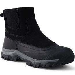 LANDS' END Schneestiefel SQUALL mit Rei&szlig;verschluss, Herren,  Schwarz, Nylon/Leder/Gummi, by Lands' End