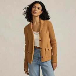 LANDS' END Baumwoll-Blazer DRIFTER, Damen,  Beige, Baumwolle, by Lands' End