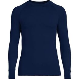 LANDS' END Thermaskin Unterhemd, Heat Edition, Herren,  Blau, Elasthan/Polyester-Mischung, by Lands' End