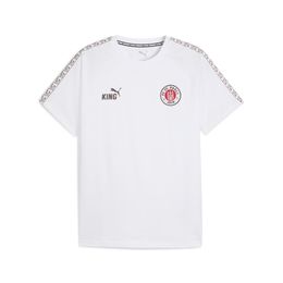 T-Shirt Puma "FC St. Pauli KING T-Shirt Herren", Herren, Gr. M, wei&szlig; espresso braun, 100% Baumwolle, clean, regular fit, Rundhals, Shirts T-Shirt
