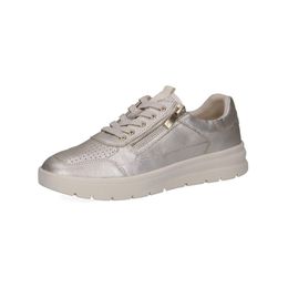 Sneaker Caprice "Caprice Sneaker Leder", Damen, Gr. 37, platin, Leder, Schuhe Sneaker