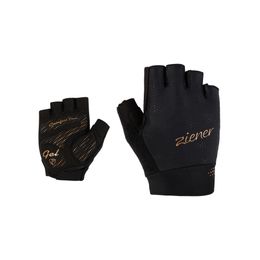 Fahrradhandschuhe Ziener "CRISSI-Z", Damen, Gr. 6, schwarz (schwarz.gold art), Materialmix, Handschuhe