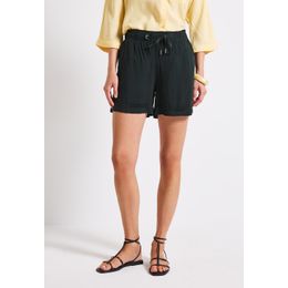 Shorts Street One, Damen, Gr. 40, gr&uuml;n (pine grove gr&uuml;n), Stoff, 100% Viskose, unifarben, loose fit normal, Hosen Shorts, High Waist