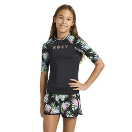 Rash Guard Roxy "Roxy Active", Kinder, Gr. 10(140-148cm), anthrazit aquarella active rg, Obermaterial: 82% Microfaser, 18% Elasthan;, Shirts