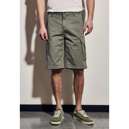 Bermudas Street One MEN, Herren, Gr. 31, gr&uuml;n (natural gr&uuml;n), Web, 98% Baumwolle, 2% Elasthan, unifarben, gerade kurz, Hosen Bermudas, mit seitlichen Einschubtaschen