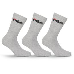 Tennissocken Fila "UNISEX CREW TENNIS FULL TERRY SOCKS", Damen, Gr. 35-38, grau, Baumwolle, Elasthan, Polyester, unifarben, elastisch, Socken Tennissocken, mit verst&auml;rkten Belastungszonen