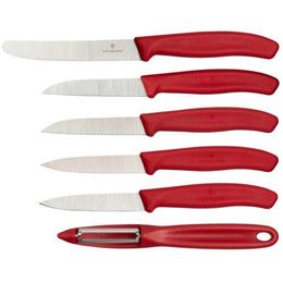 Victorinox Swiss Classic Gem&uuml;semesser-Set 6 tlg. rot