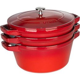 Staub La Cocotte Kochtopfset 3-teilig kirsch-rot