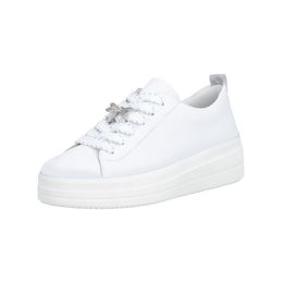 Plateausneaker Remonte "Remonte Sneaker Leder", Damen, Gr. 37, wei&szlig;, Leder, Schuhe Plateausneaker