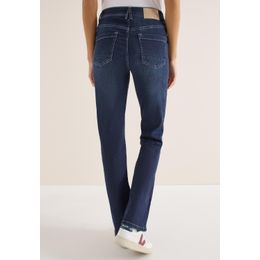 Slim-fit-Jeans Cecil, Damen, Gr. 32, L&auml;nge 30, dunkelblau wash, Jeans, 67% Baumwolle, 31% Polyester, 2% Elasthan, unifarben, kn&ouml;chellang, Jeans Slim-fit-Jeans, High Waist
